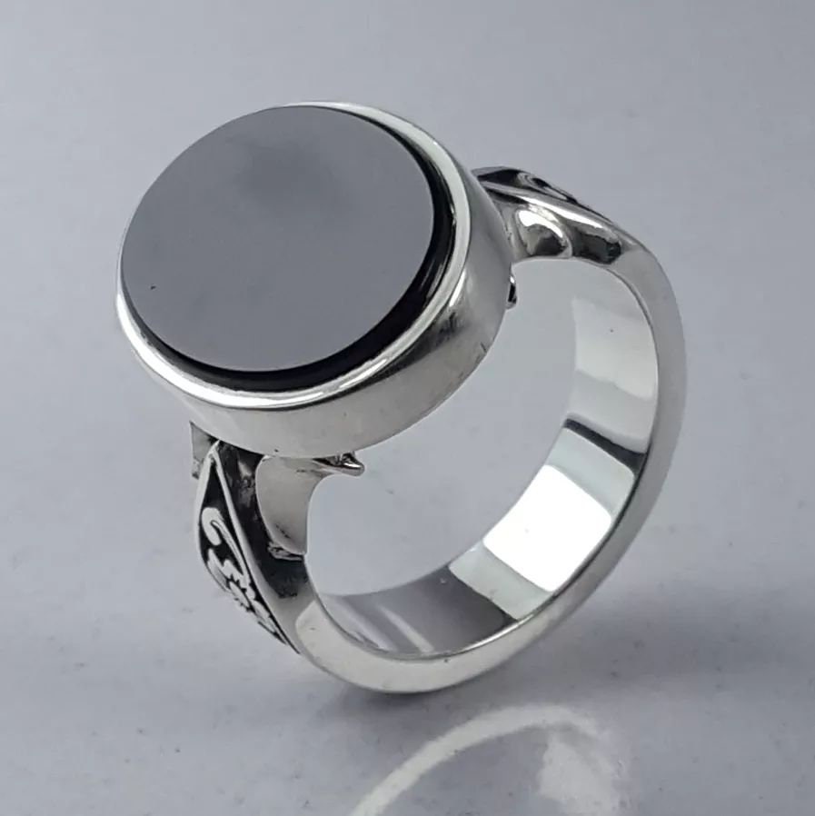 Original Jett Black Yemeni Aqeeq Stone in Oval Akik Genuine Hakeek Real ...