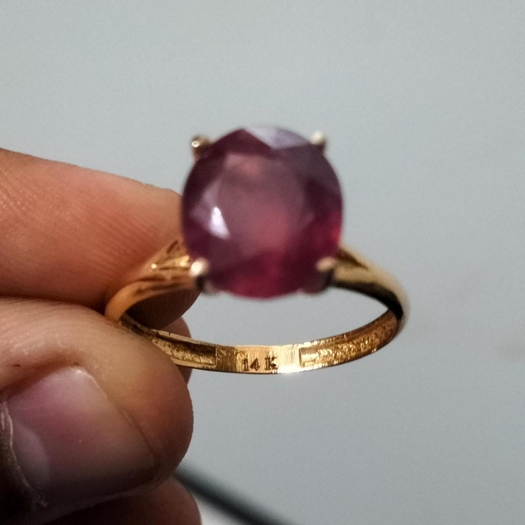 14k Gold Ring Ruby Ring Natural Ruby Stone Handmade Artisan Ring ...