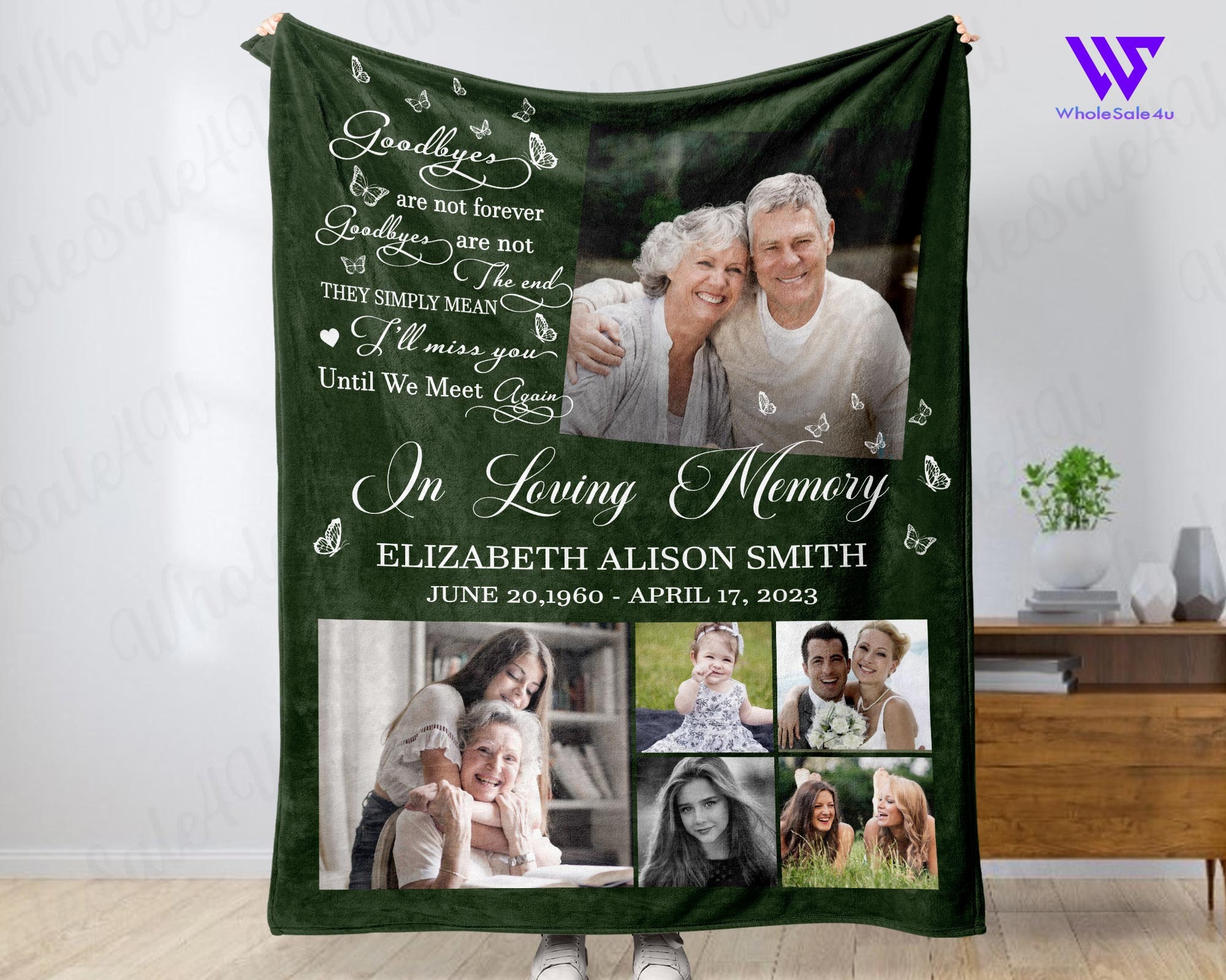 Loss of Wife, Mother in Loving Memory Photo Blanket - Memorial Blankets ...