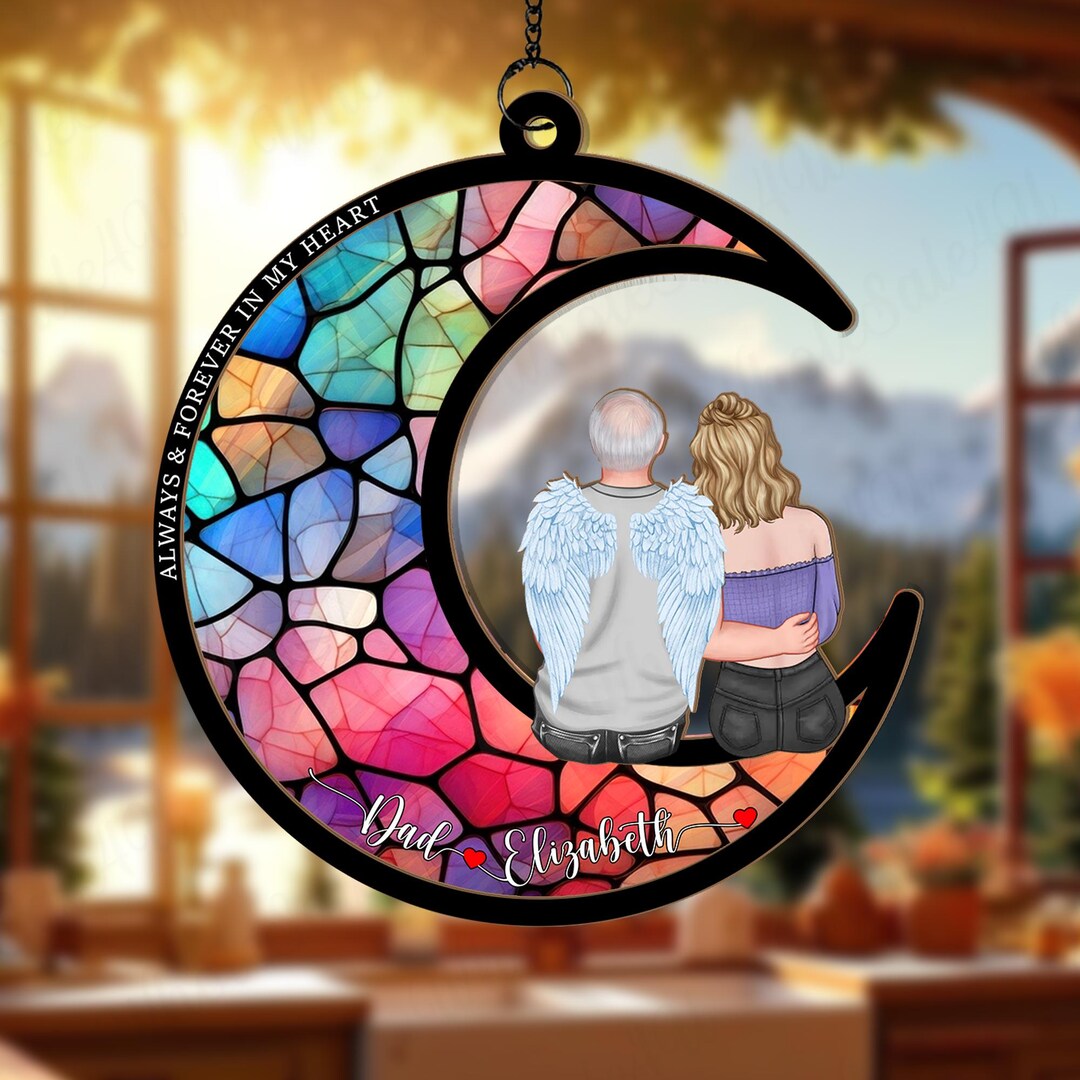 Personalized Memorial Suncatcher, Father Daughter Suncatcher, Family ...