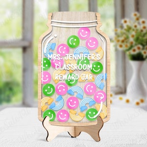 Custom Reward Jar With Tokens, Colorful Classroom Decor, Back to School ...