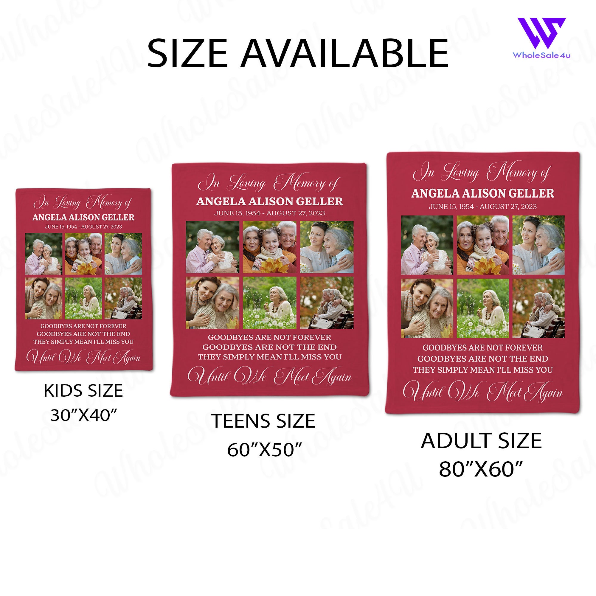 In Loving Memory Blanket With Photos Loss of Father Mother - Etsy