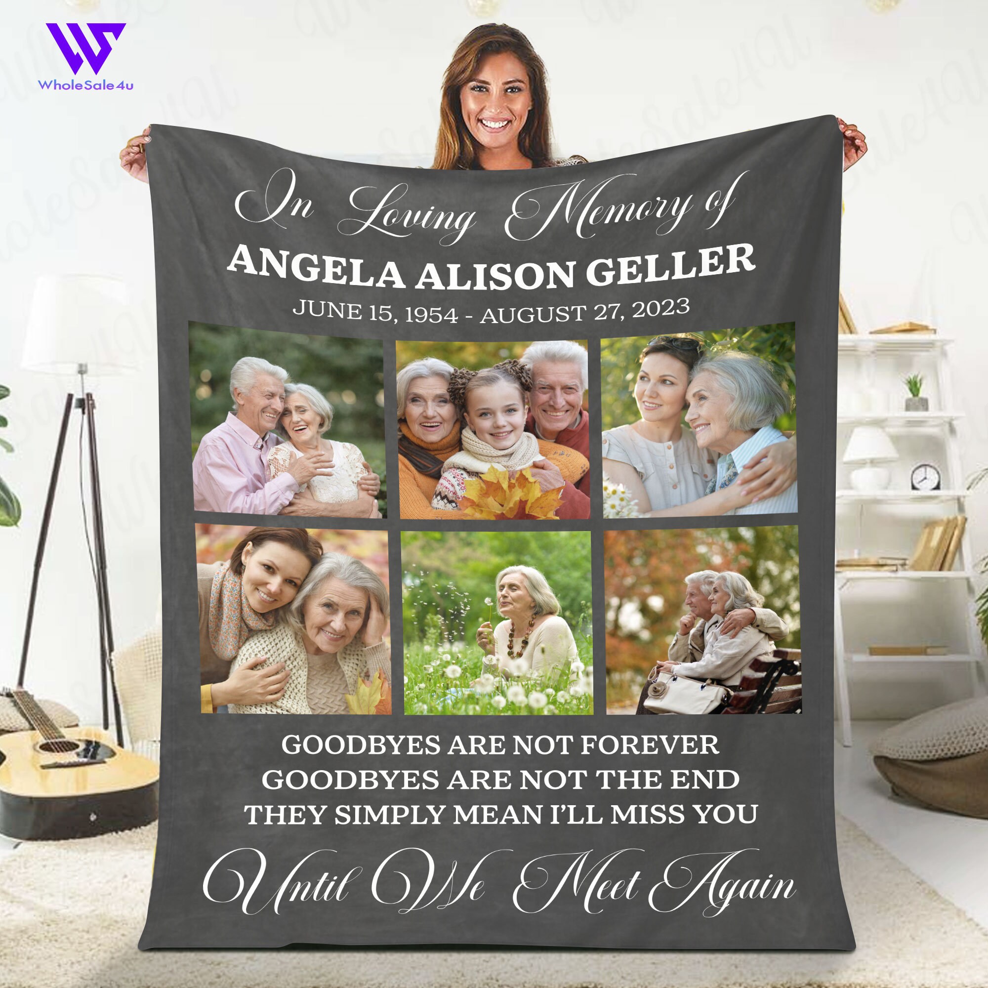 In Loving Memory Blanket With Photos - Loss of Father, Mother Memorial ...