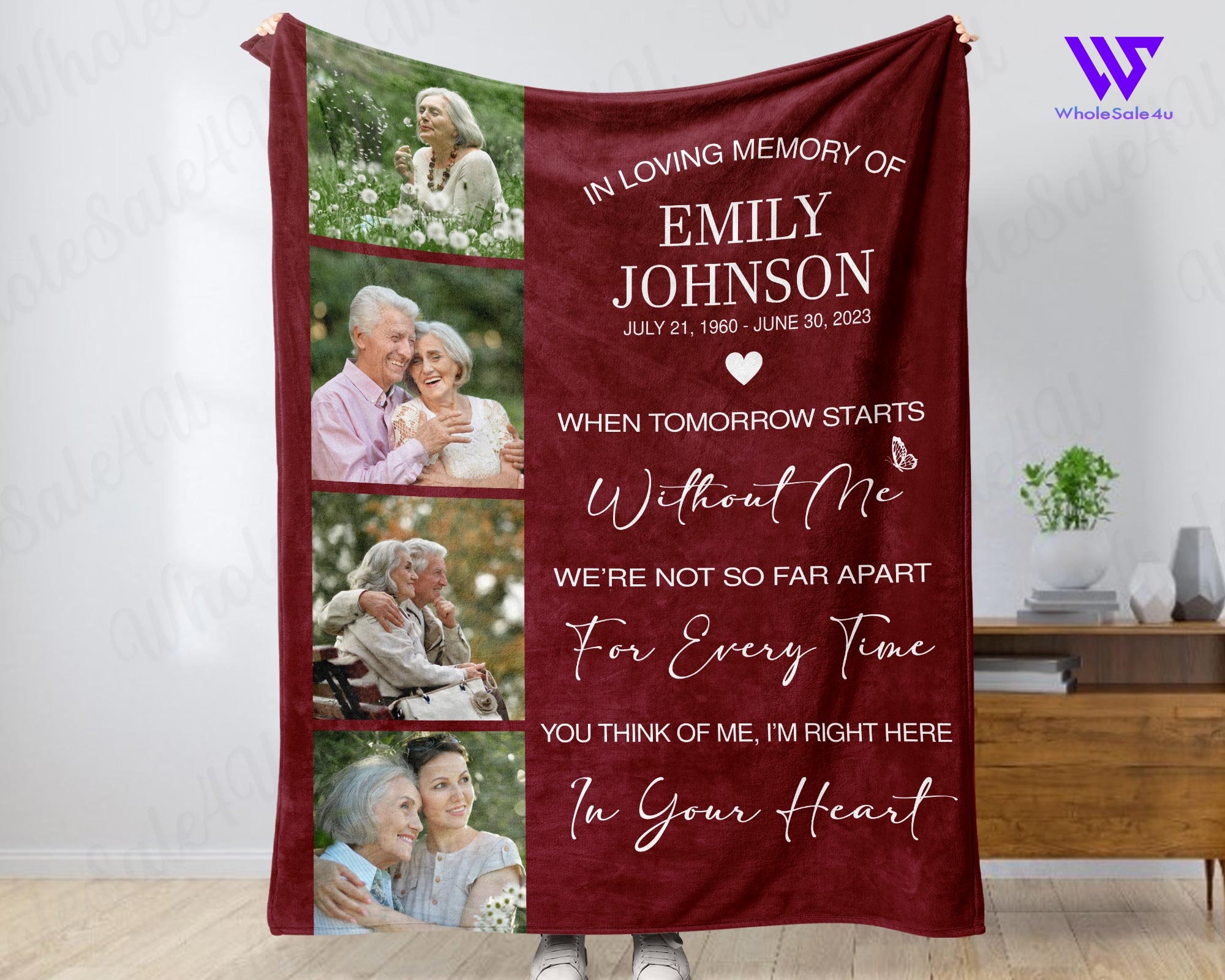 In Loving Memory of Mom Memorial Blankets With Pictures Sympathy ...
