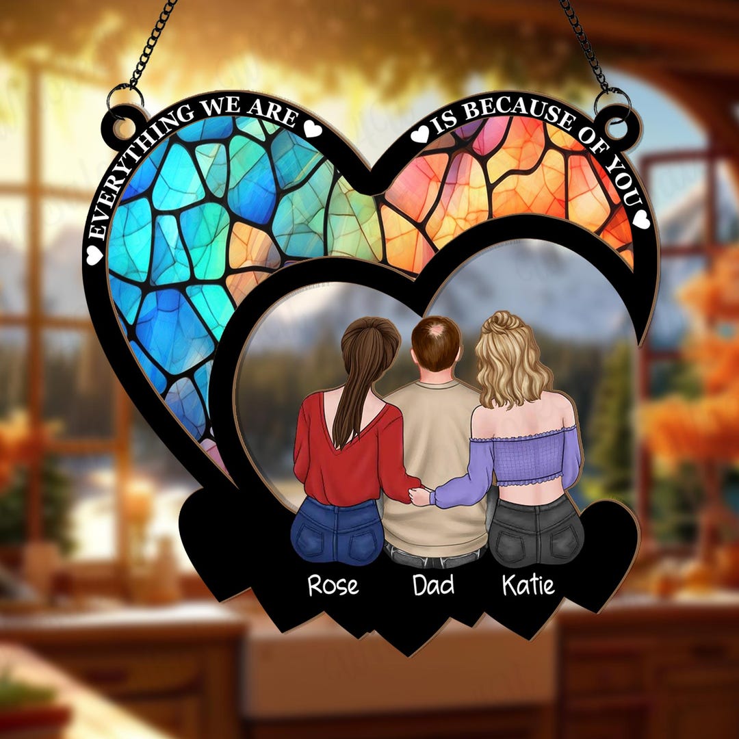 Personalized Father Daughters Suncatcher, Custom Dad Daughter Gift ...