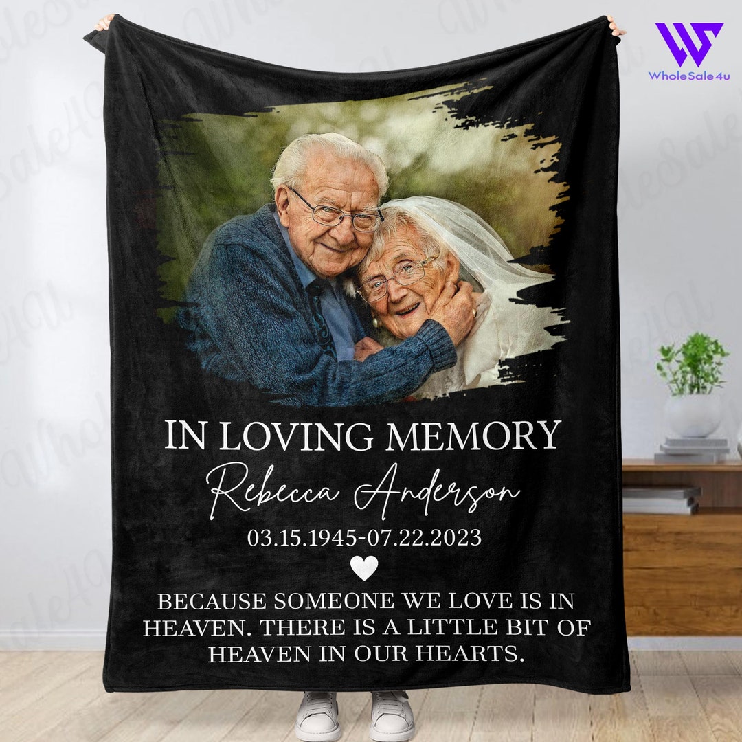 Loss of Grandma Memory Photo Blanket, Personalized Memorial Blankets ...