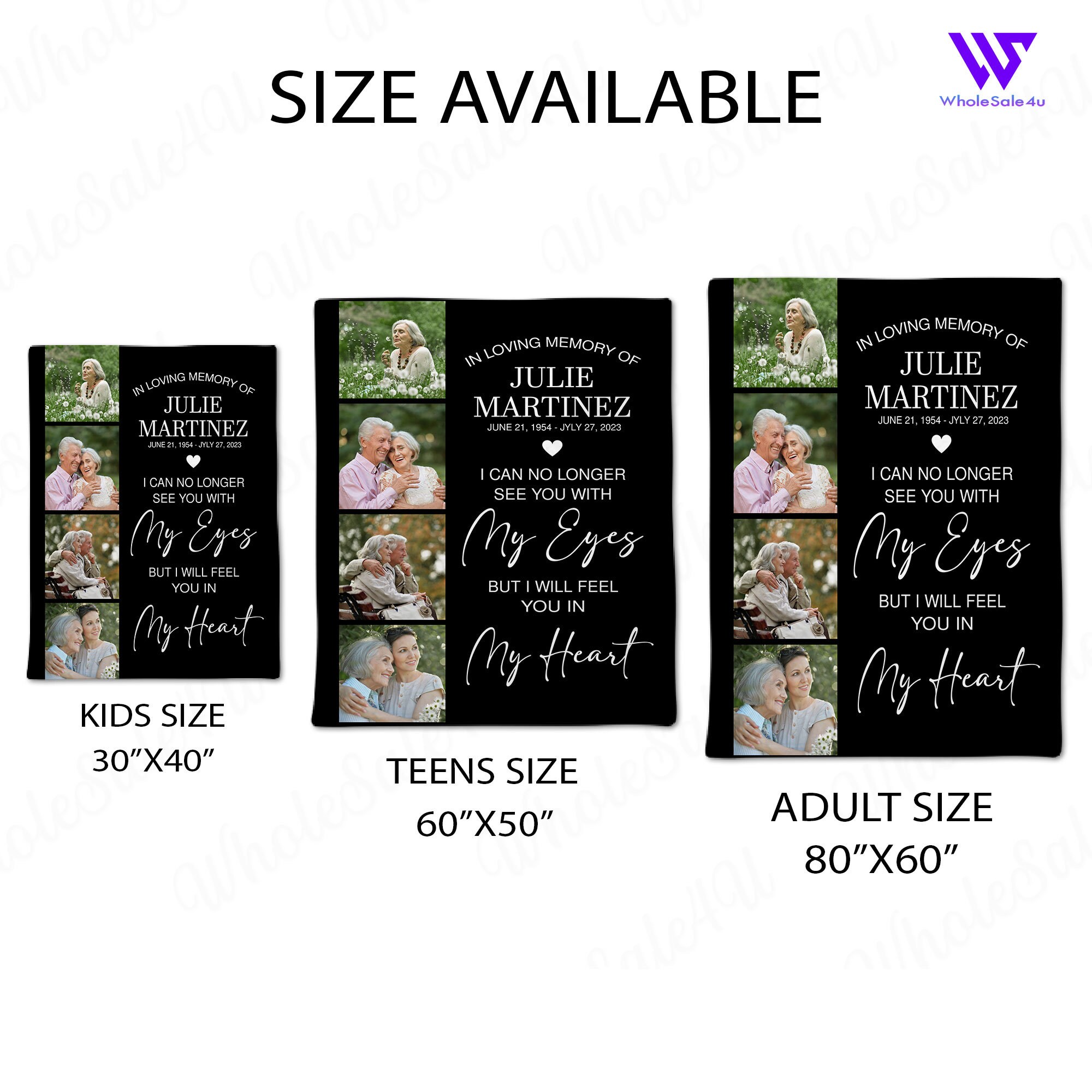 In Loving Memory of Mom Memorial Blankets With Pictures Sympathy ...