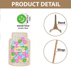 Custom Reward Jar With Tokens, Colorful Classroom Decor, Back to School ...