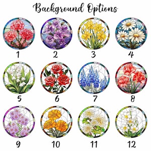 Personalized Birth Flower Stained Glass Suncatcher, Marigold Flowers ...