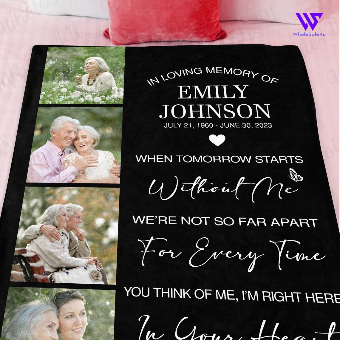 In Loving Memory of Mom Memorial Blankets With Pictures Sympathy ...