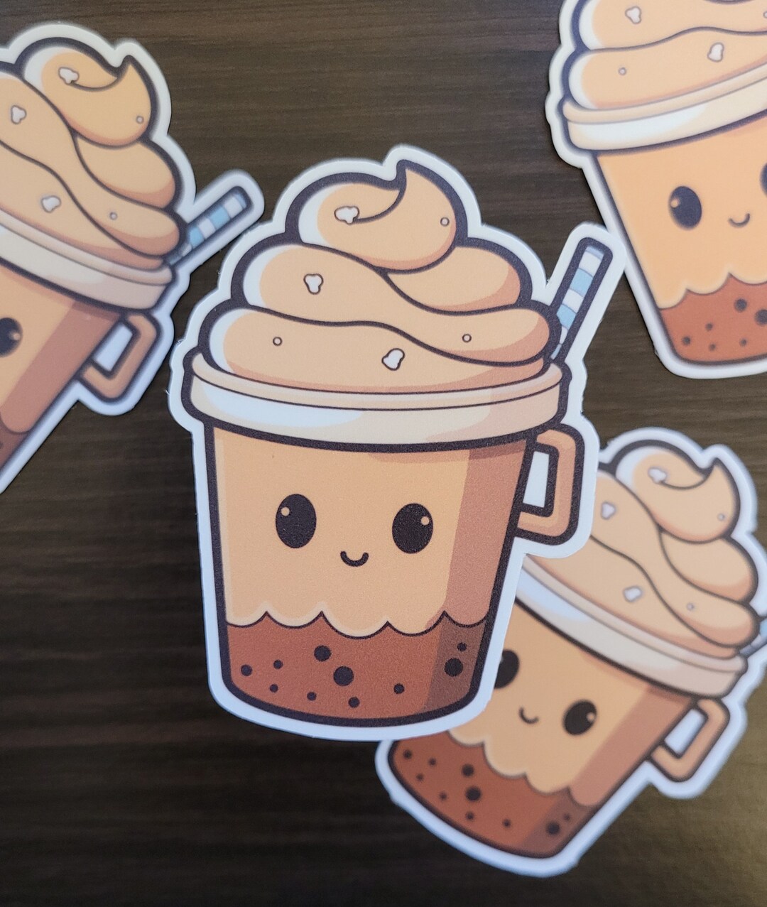 Cute Iced Coffee Kawaii Design Vinyl Sticker Waterproof Decal Laptop ...