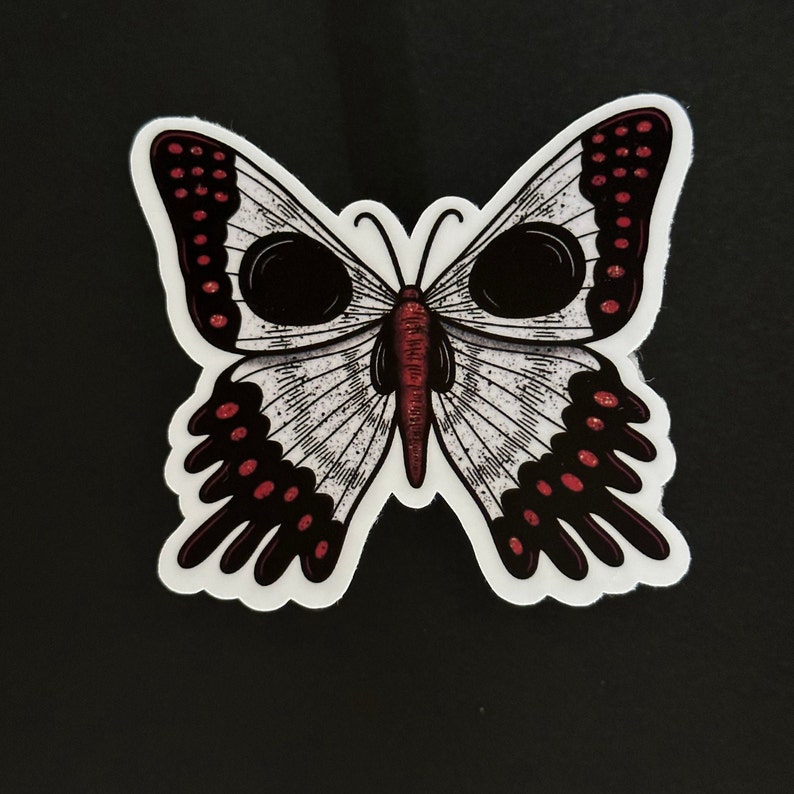 Skull Butterfly Goth Vinyl Sticker Design Witch & Traditional Inspired ...