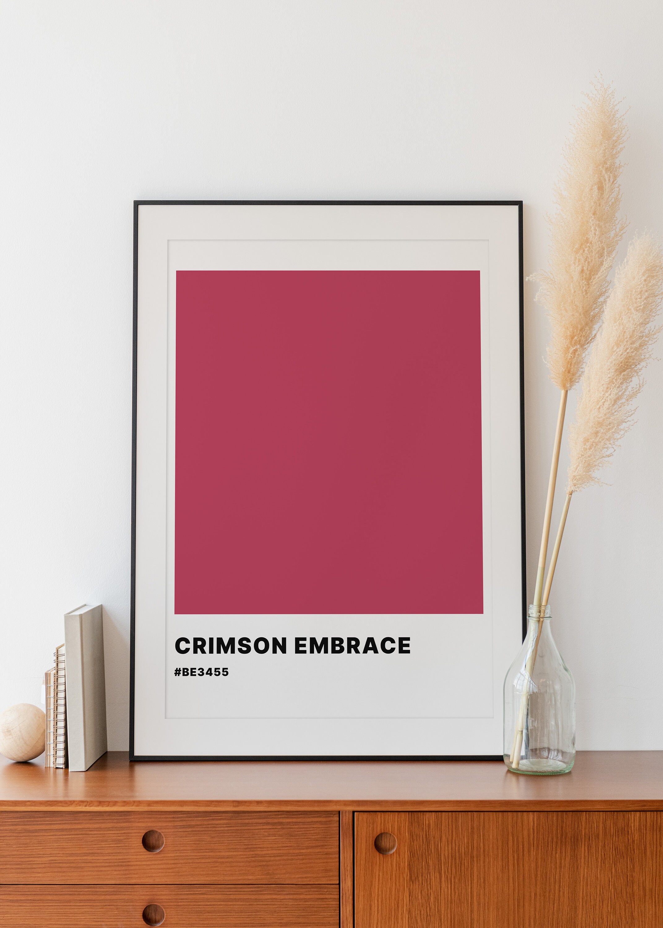 CRIMSON EMBRACE Minimalist Wall Art Pop Art Pantone Color Printable ...