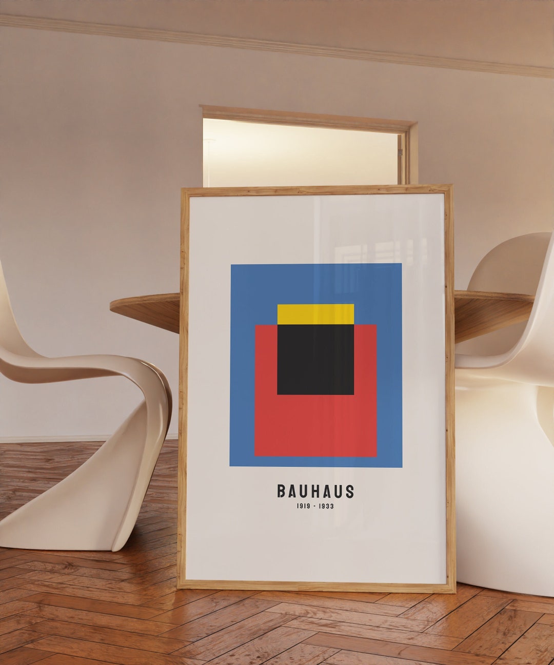 Bauhaus Minimalist Wall Art Pop Art Pantone Color Modern Contemporary Simple Wall Art Colorful ...
