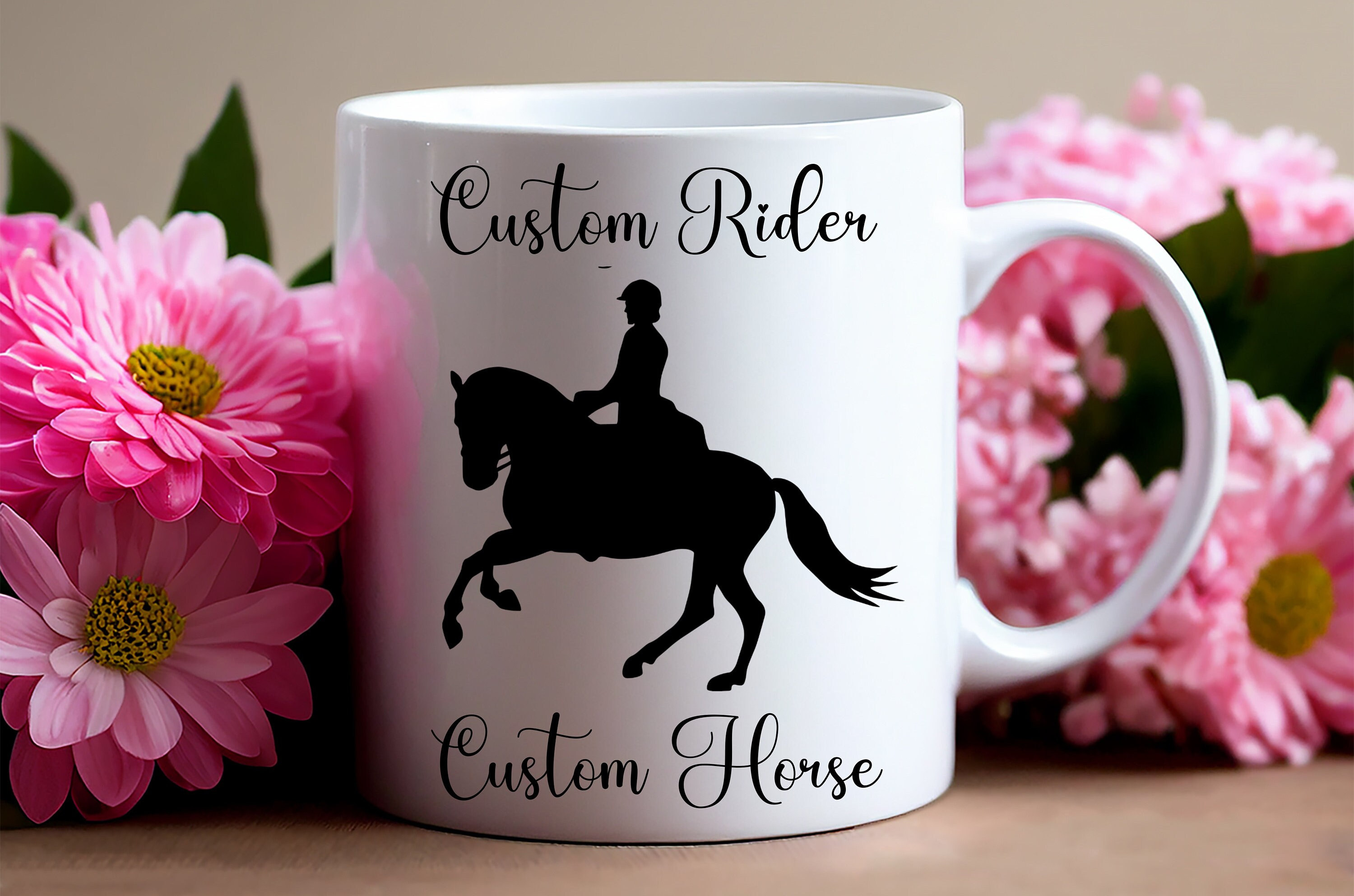 Custom Horse and Rider Mug, Personalized Horse and Rider Mug,horse and ...