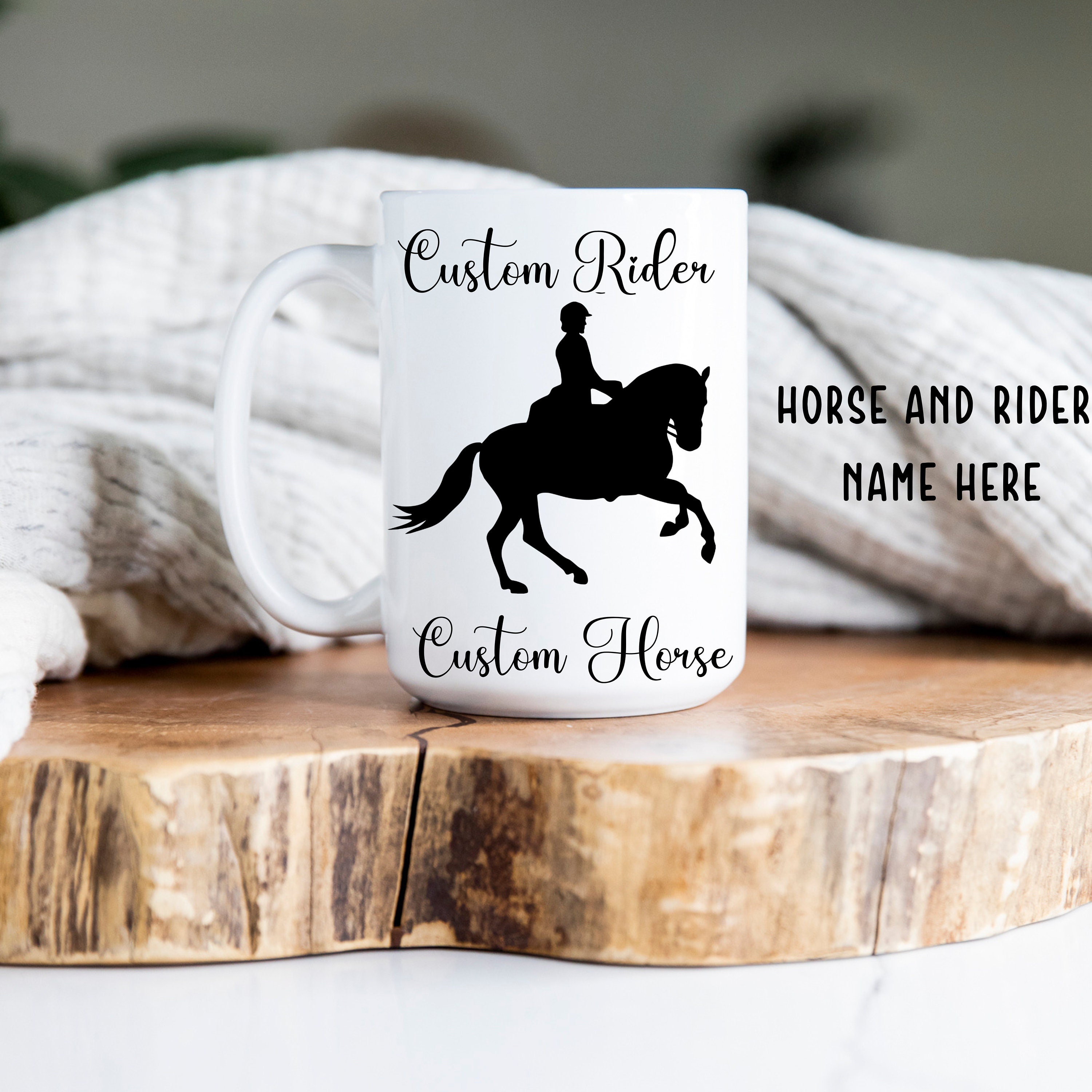 Custom Horse and Rider Mug, Personalized Horse and Rider Mug,horse and ...