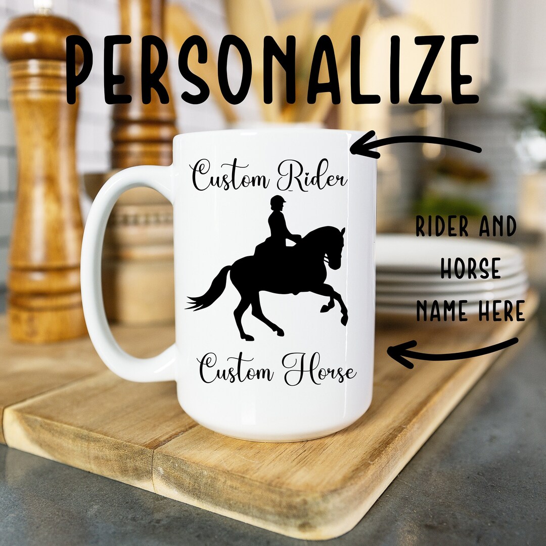 Custom Horse and Rider Mug, Personalized Horse and Rider Mug,horse and ...