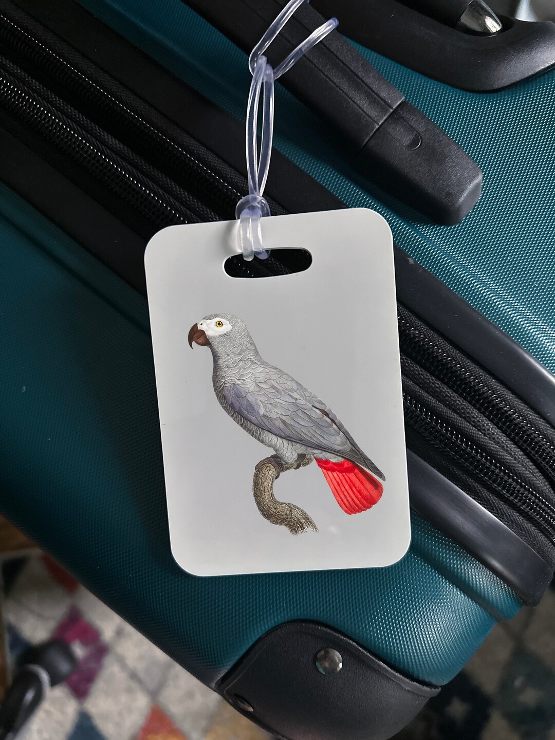 African Grey Luggage Bag Tag, Bird Travel Tag, Birb, Parrot Love ...