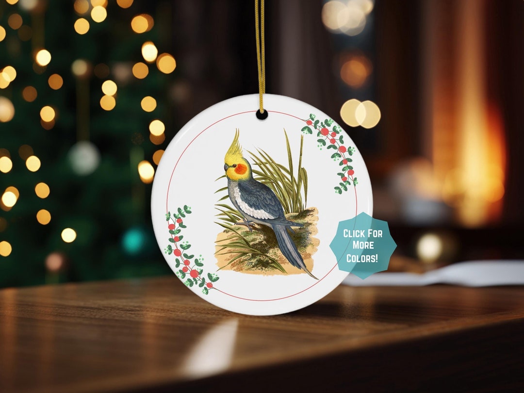 Cockatiel Circle Ornament, Christmas Tree Ornament, Parrot Keepsake ...