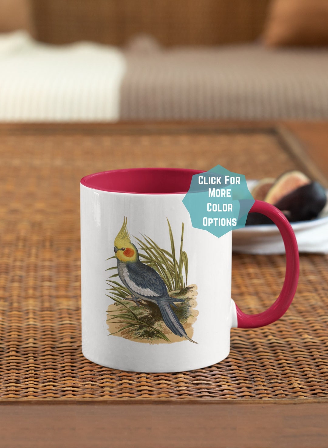 Cockatiel on Two-toned Mug, Cute Parrot Gift, Bird Lover, Parrot Coffee ...