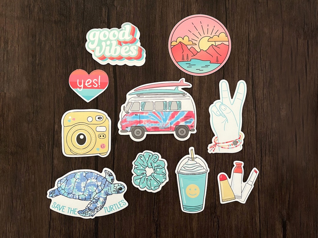 Vinyl Stickers Pack, Good Vibes Sticker Pack, Van Life, Outdoors, Peace ...