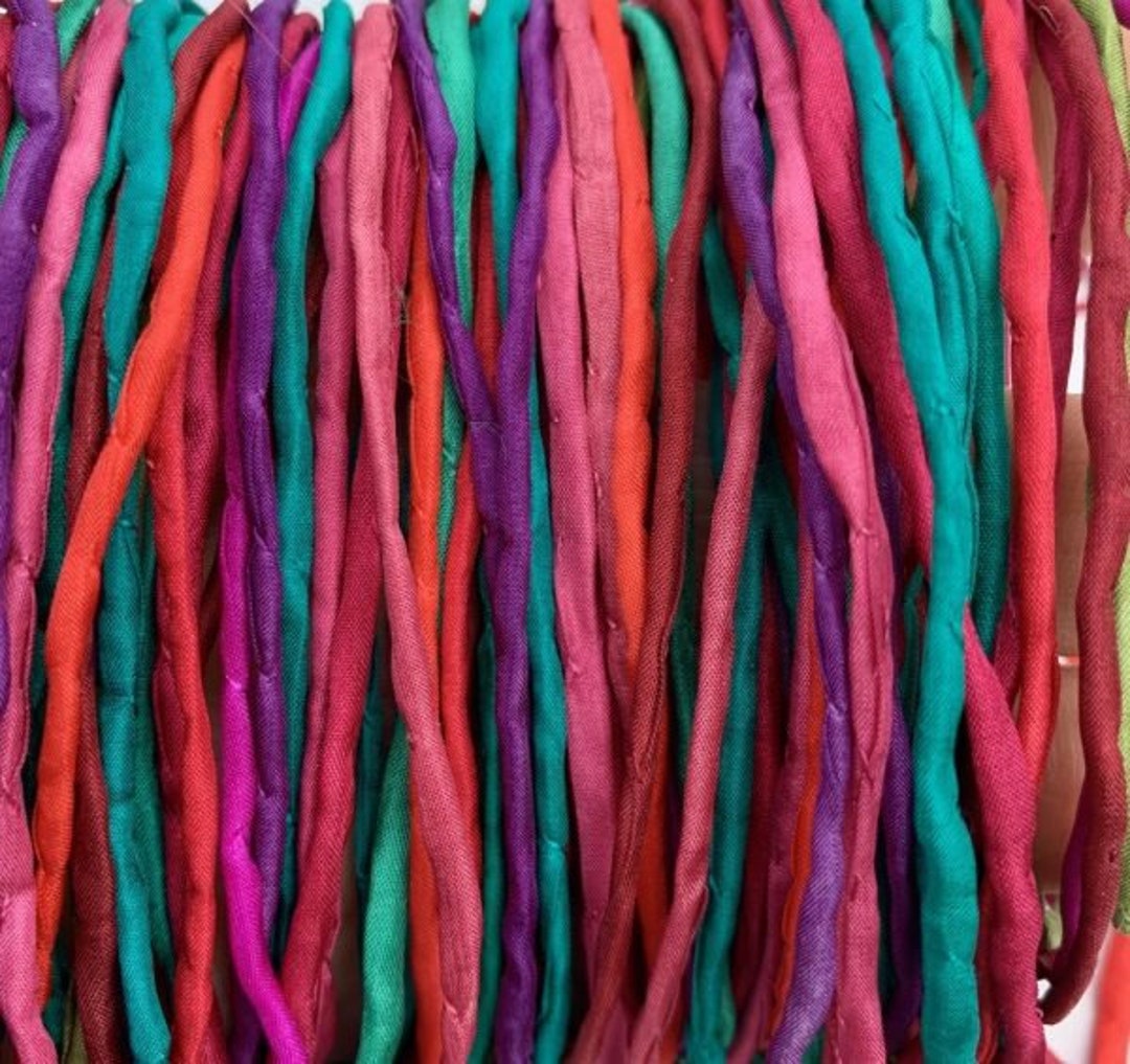 Thin Silk Cord Blend Pack of 10 Stringing Hand Dyed Dark Colors Mix - Etsy