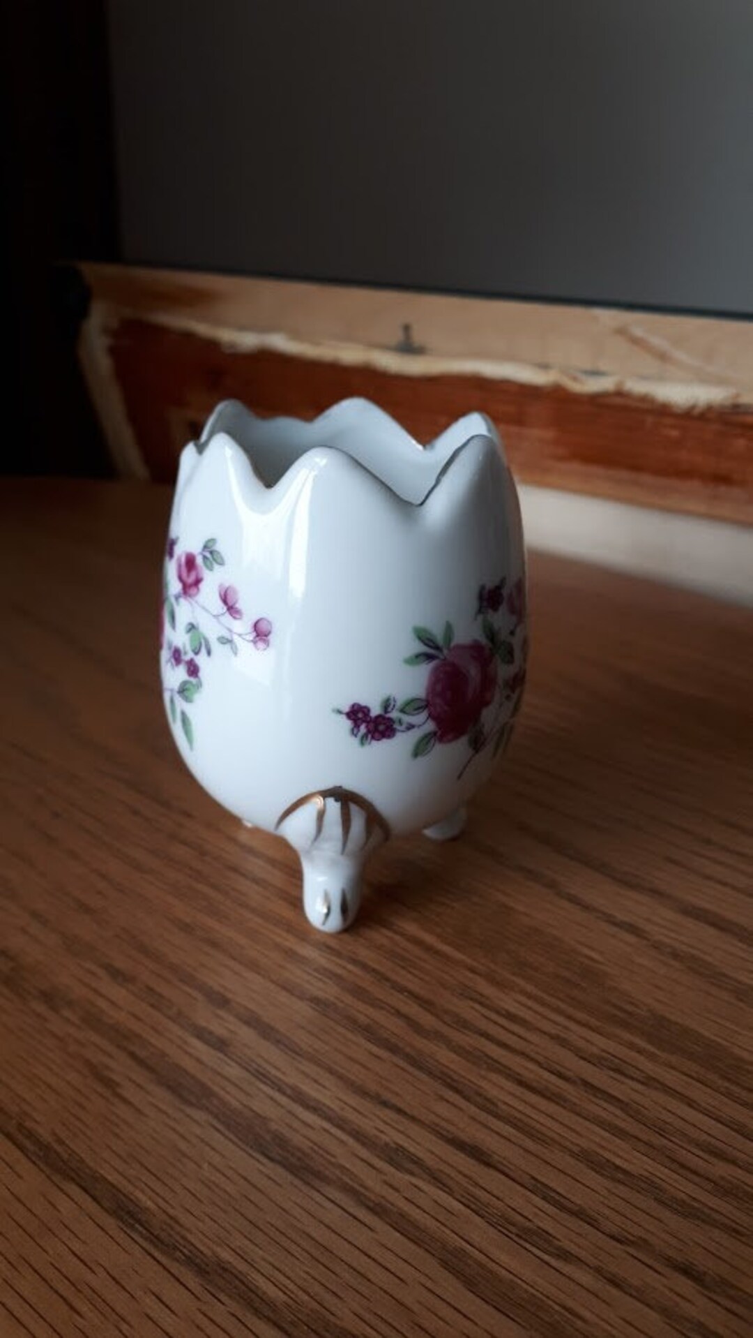 Vintage Porcelain Egg Shaped Vase - Etsy