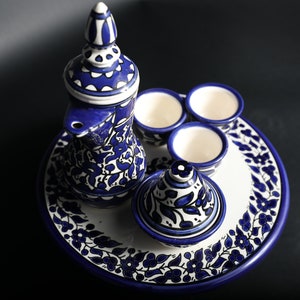 Luxurious Traditional Palestinian Arabic Coffee Set, Colored by Blue ...