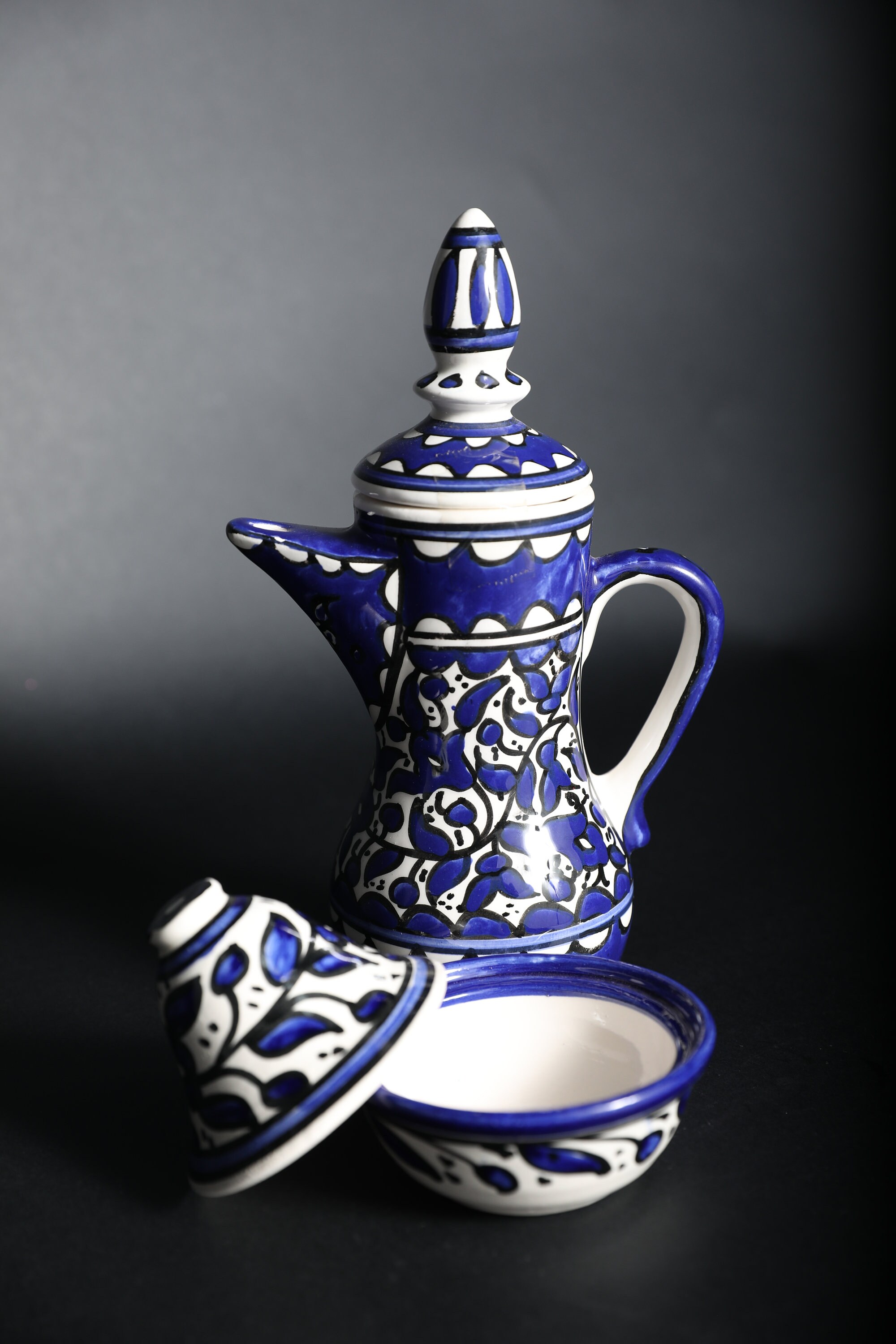 Luxurious Traditional Palestinian Arabic Coffee Set, Colored by Blue ...