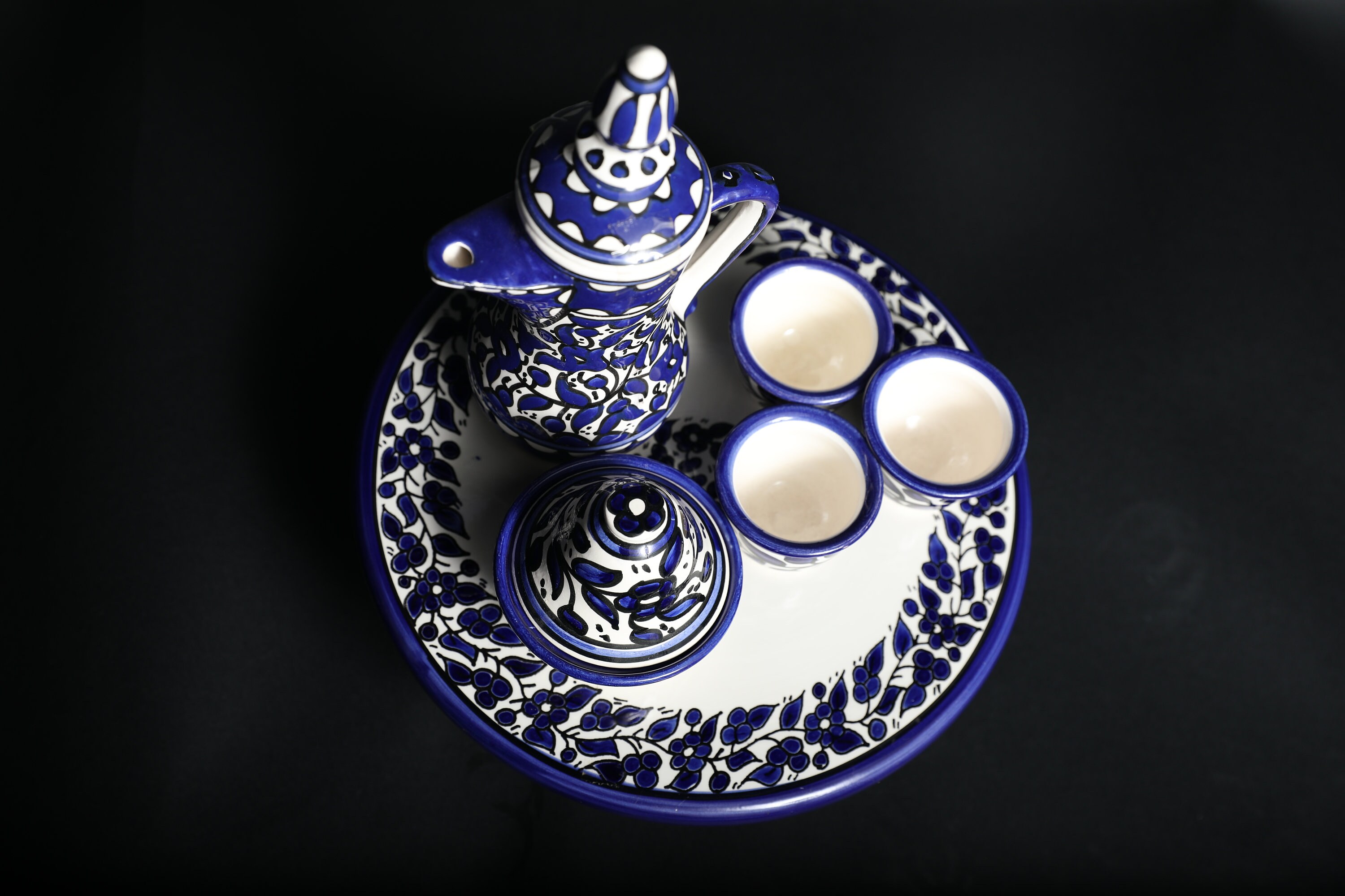 Luxurious Traditional Palestinian Arabic Coffee Set, Colored by Blue ...