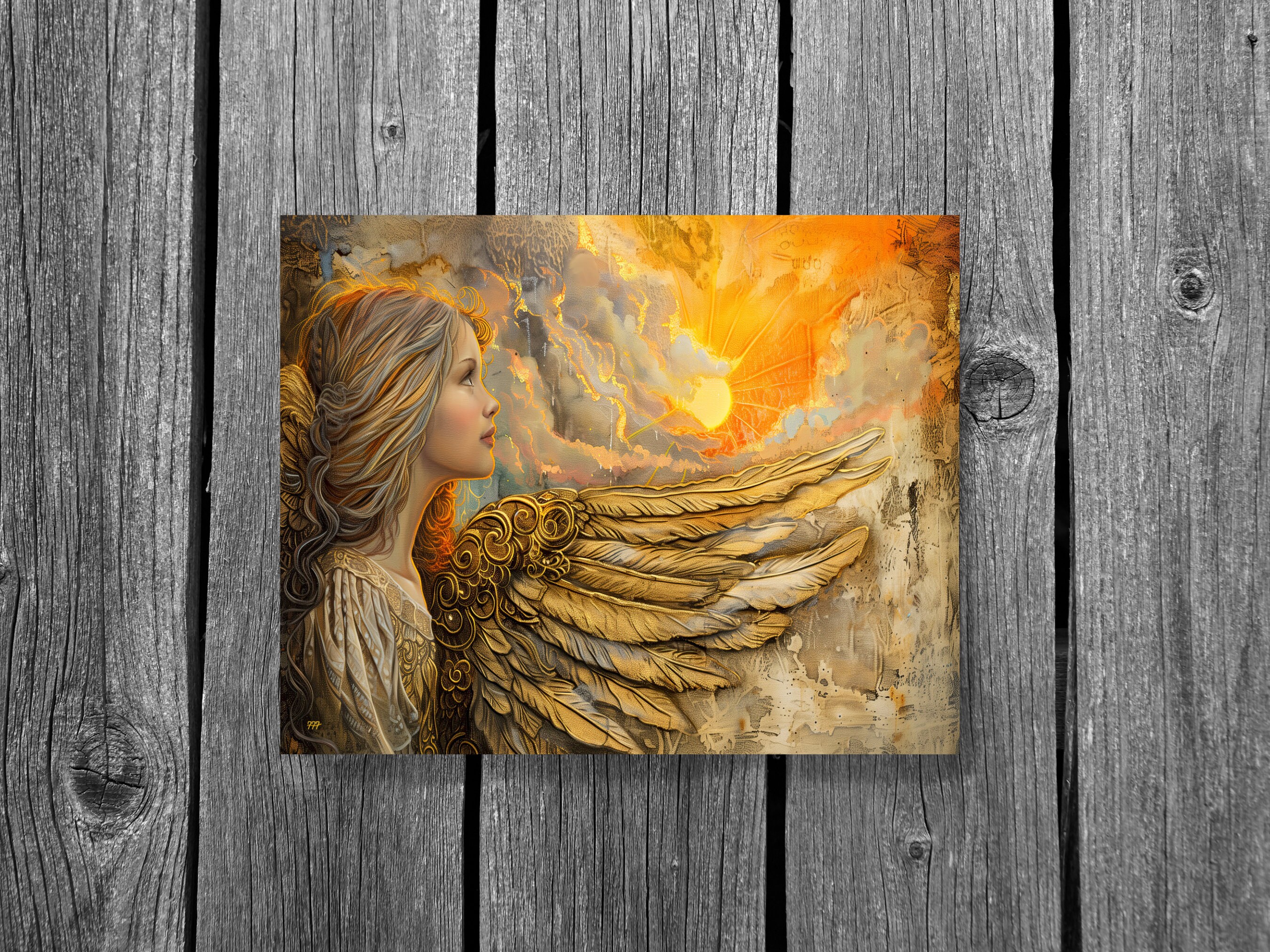 Guardian Angel Canvas Wall Art, Goddess Art Print, Christian Art Decor ...