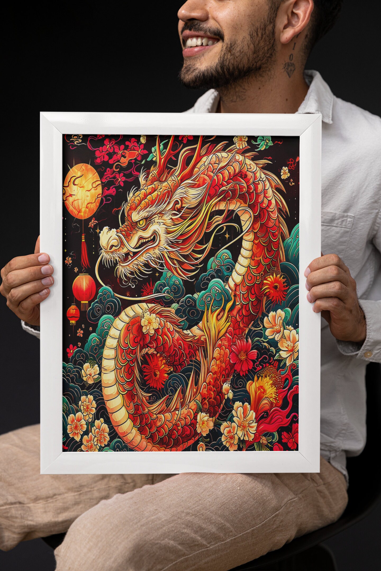 Chinese Red Dragon Art, Dragon Poster, Chinese New Year, Dragon ...