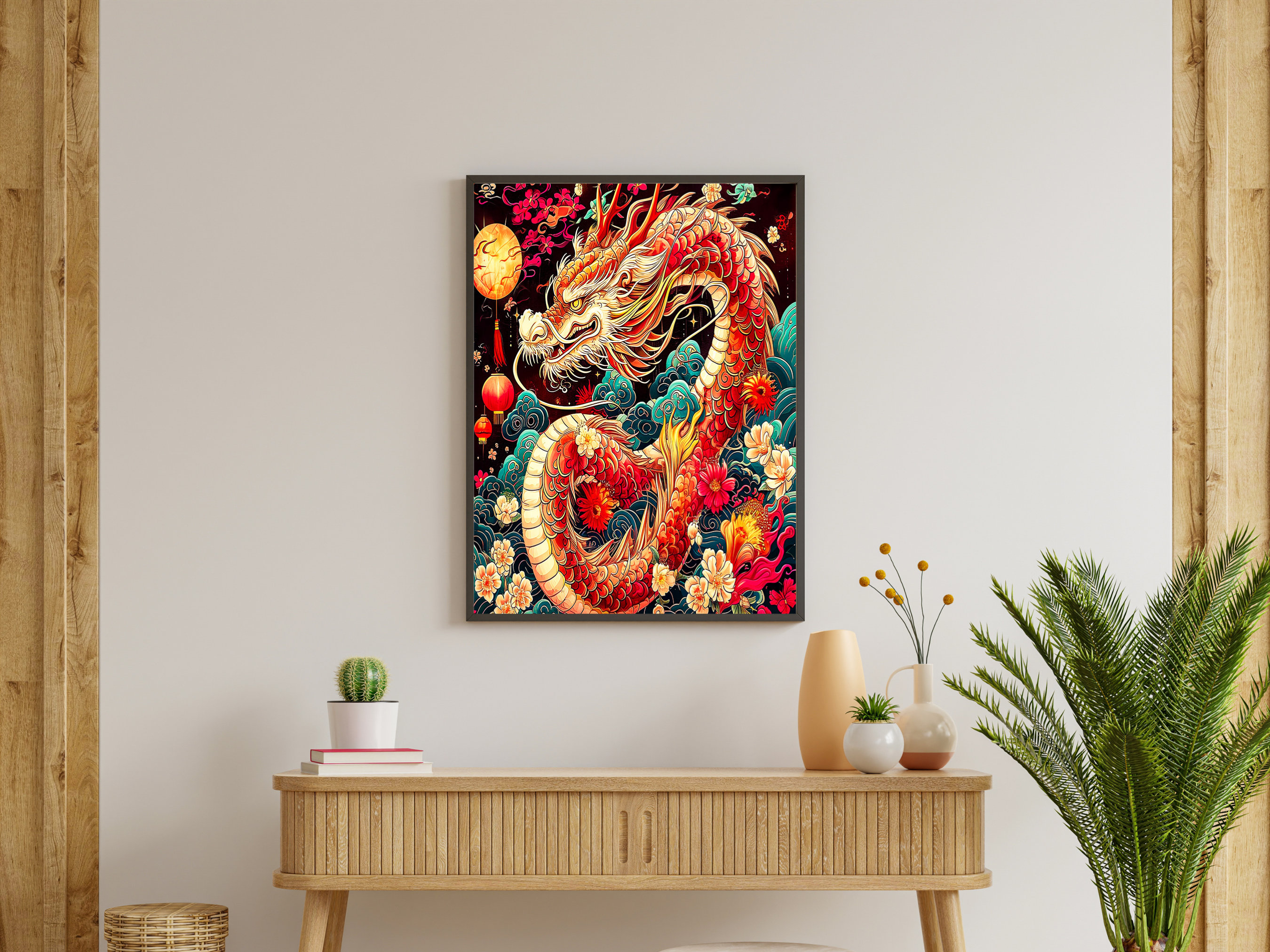 Chinese Red Dragon Art, Dragon Poster, Chinese New Year, Dragon ...
