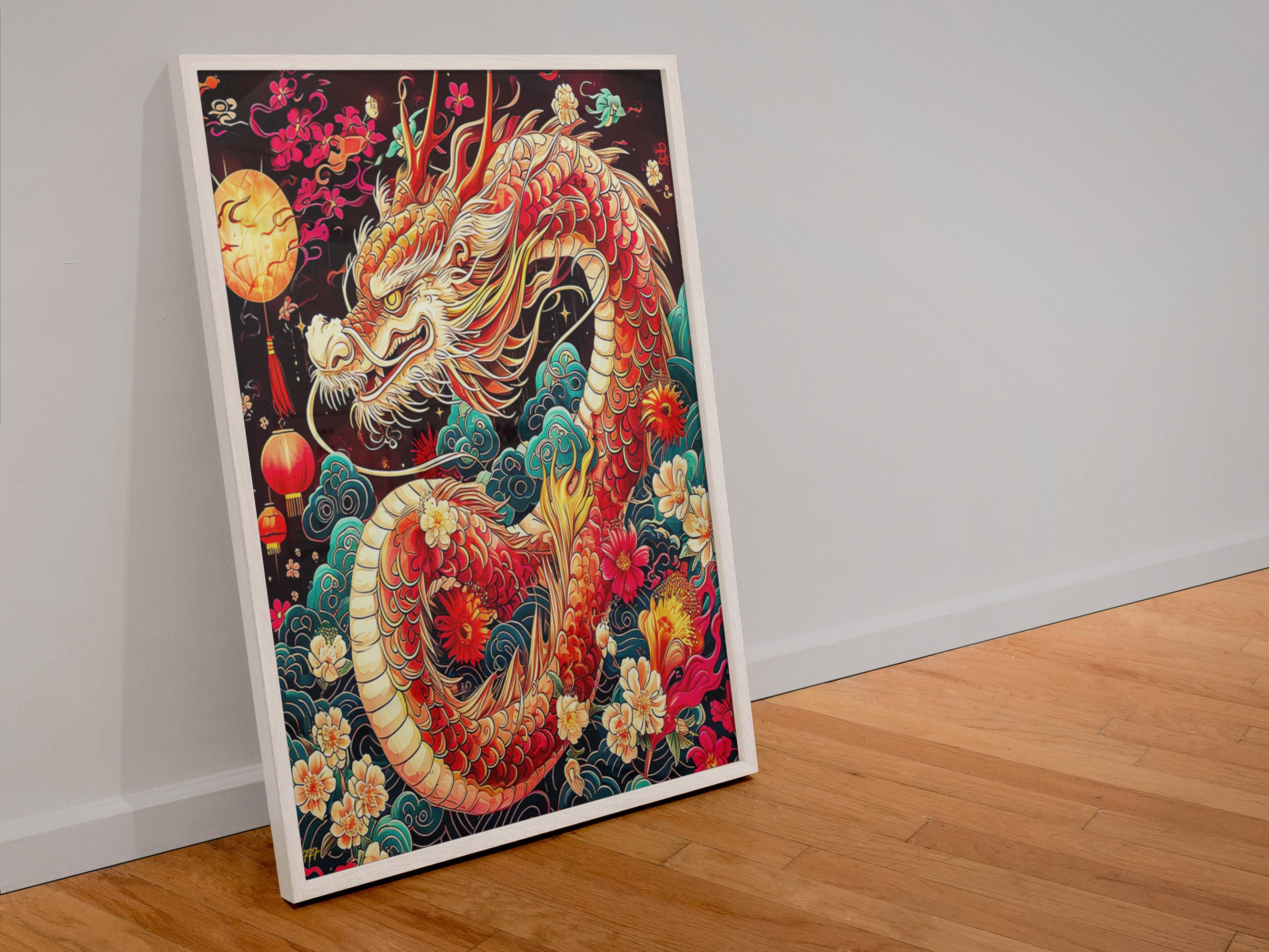 Chinese Red Dragon Art, Dragon Poster, Chinese New Year, Dragon ...