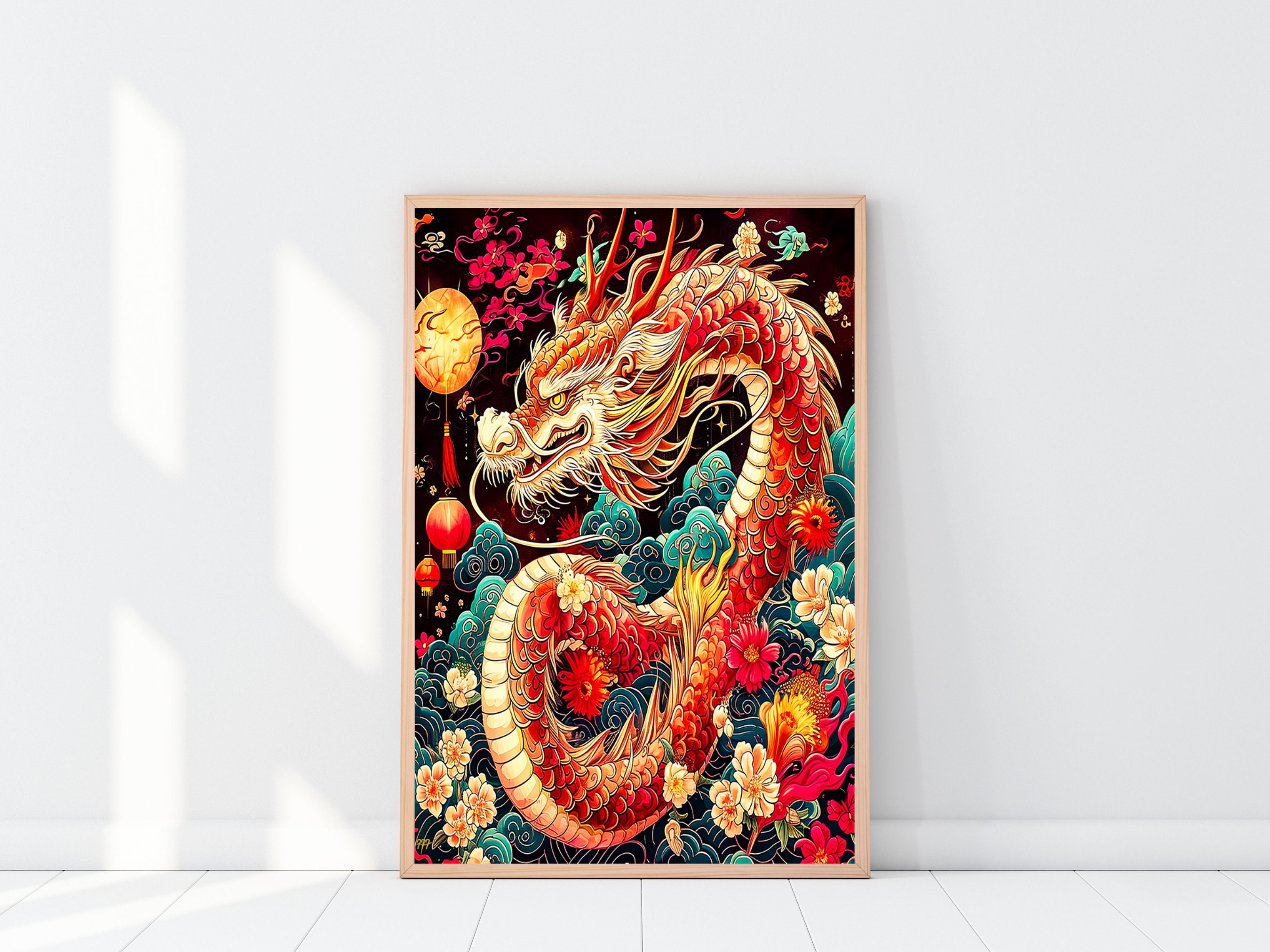 Chinese Red Dragon Art, Dragon Poster, Chinese New Year, Dragon ...