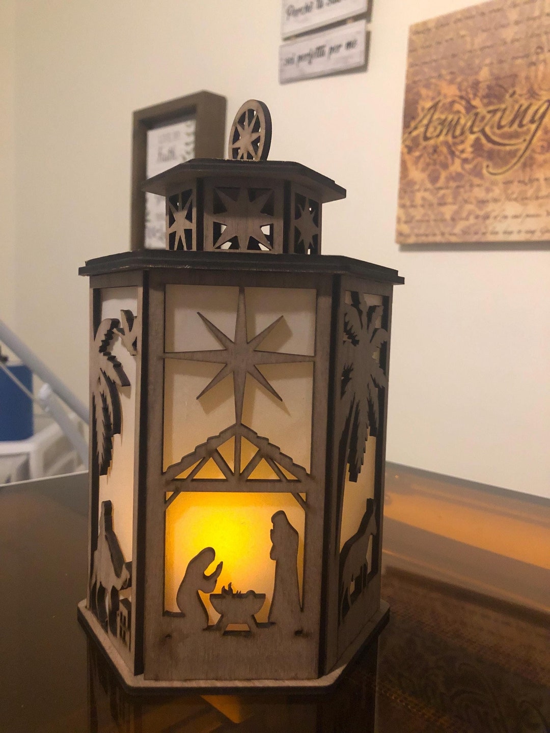 Wooden Nativity Lantern - Etsy