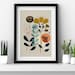 Boho Botanical Wall Art, Colorful Wall Art, Mid Century Modern Poster ...