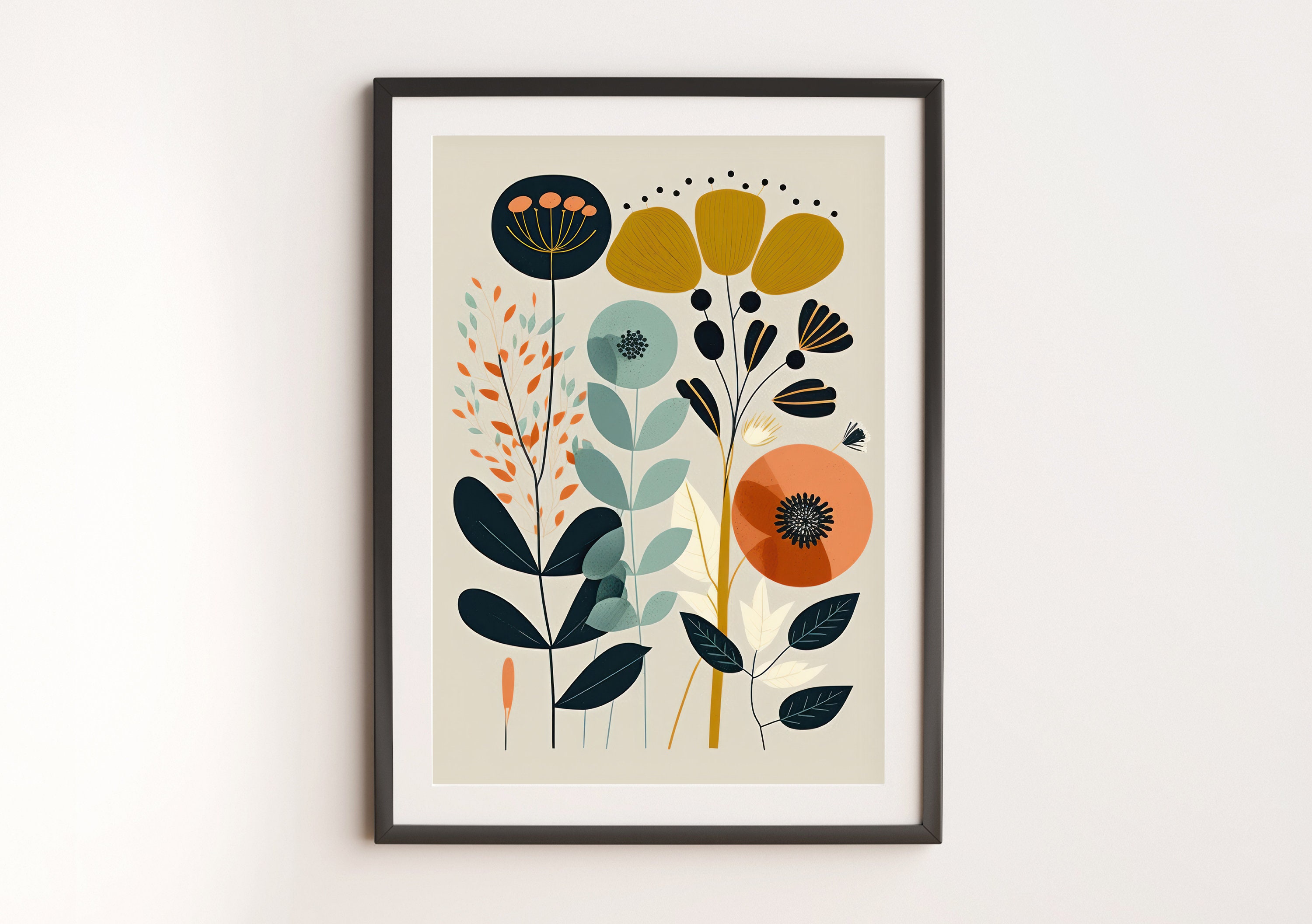 Boho Botanical Wall Art Colorful Wall Art Mid Century Modern - Etsy