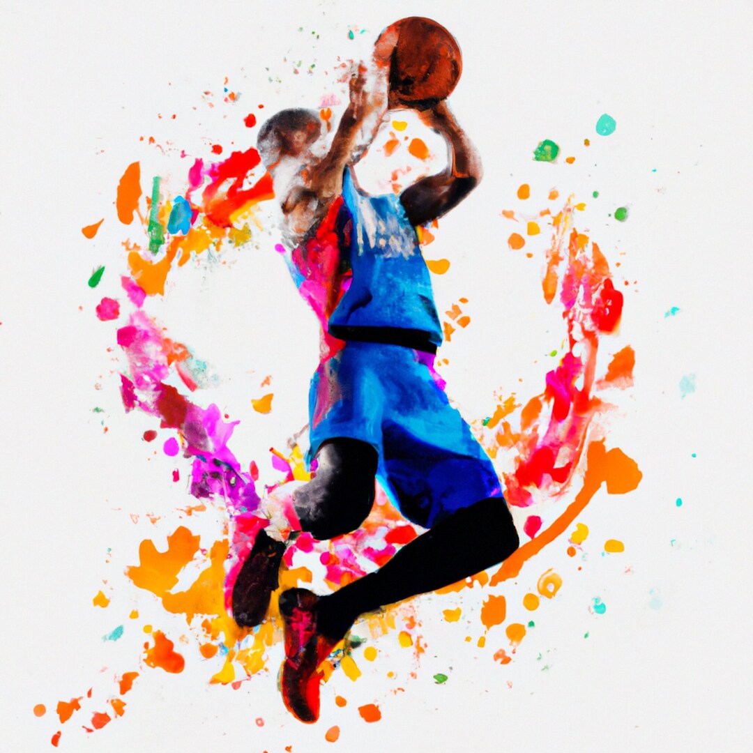 Basketball Player Dunking a Ball, Artwork, Wall Frame, Picture, Design ...