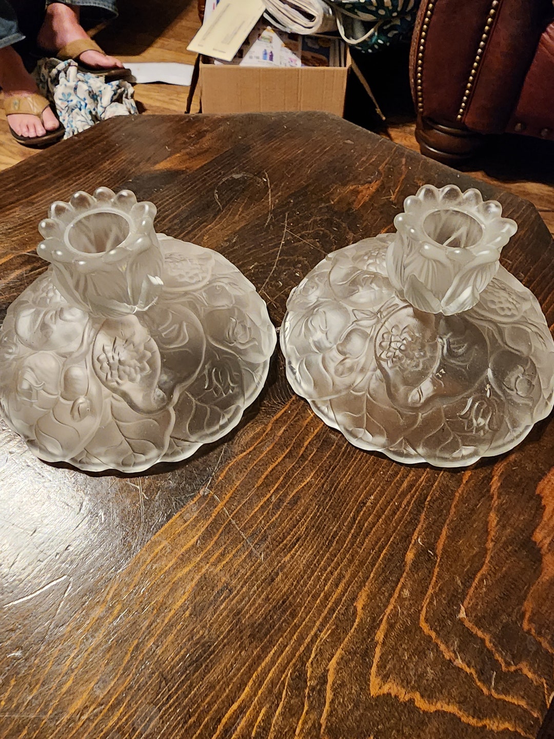 Fenton Water Lily Candle Holders - Etsy