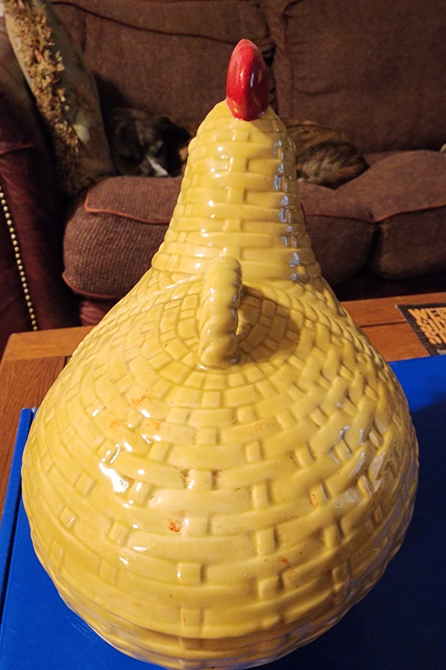 Vintage Basket Weave Ceramic Chicken - Etsy