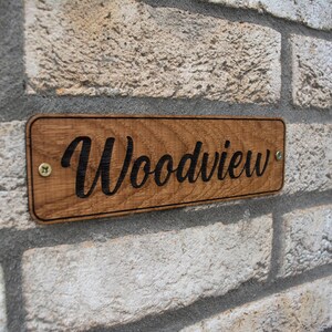 Cursive House Name Sign Oak Wooden Plaque for Home or Business - Etsy