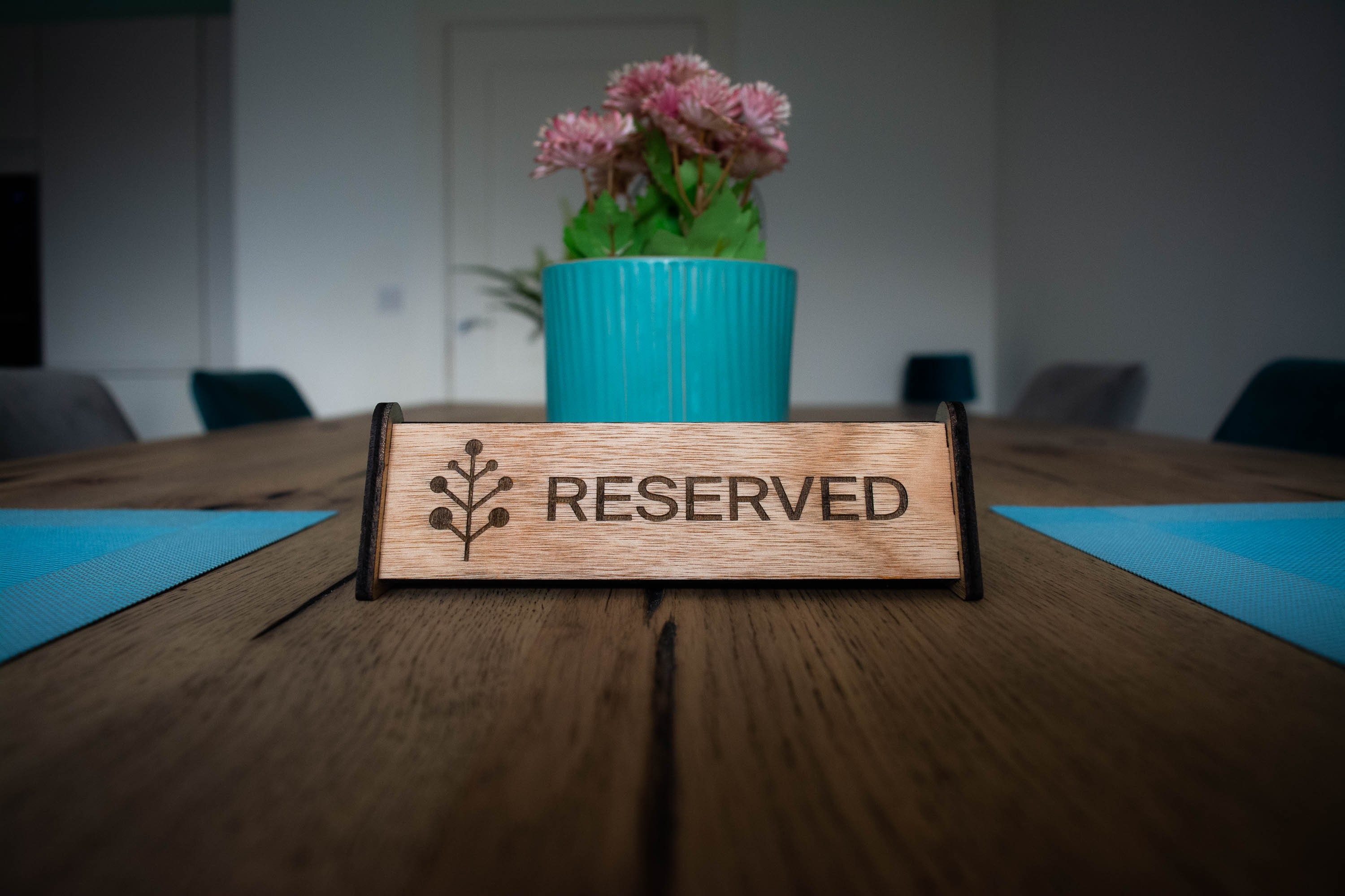 Large Custom Reserved Signs Restaurant Ware Wood Table Sign for Bars ...