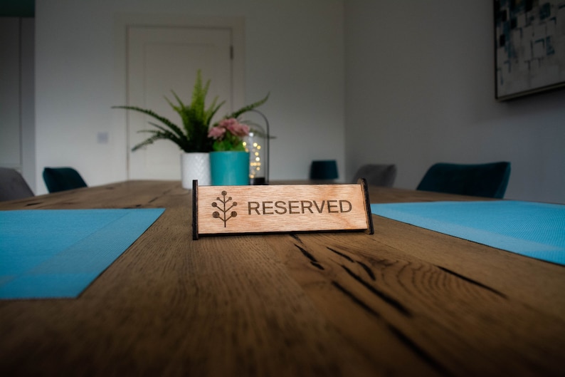 Large Custom Reserved Signs Restaurant Ware Wood Table Sign for Bars ...