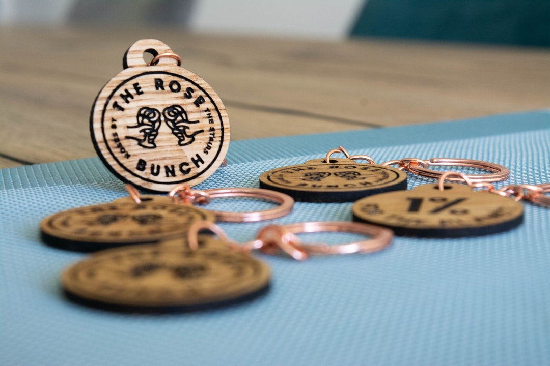 Custom Shape Oak Logo Keychains Personalized Wood Keyring for Business ...