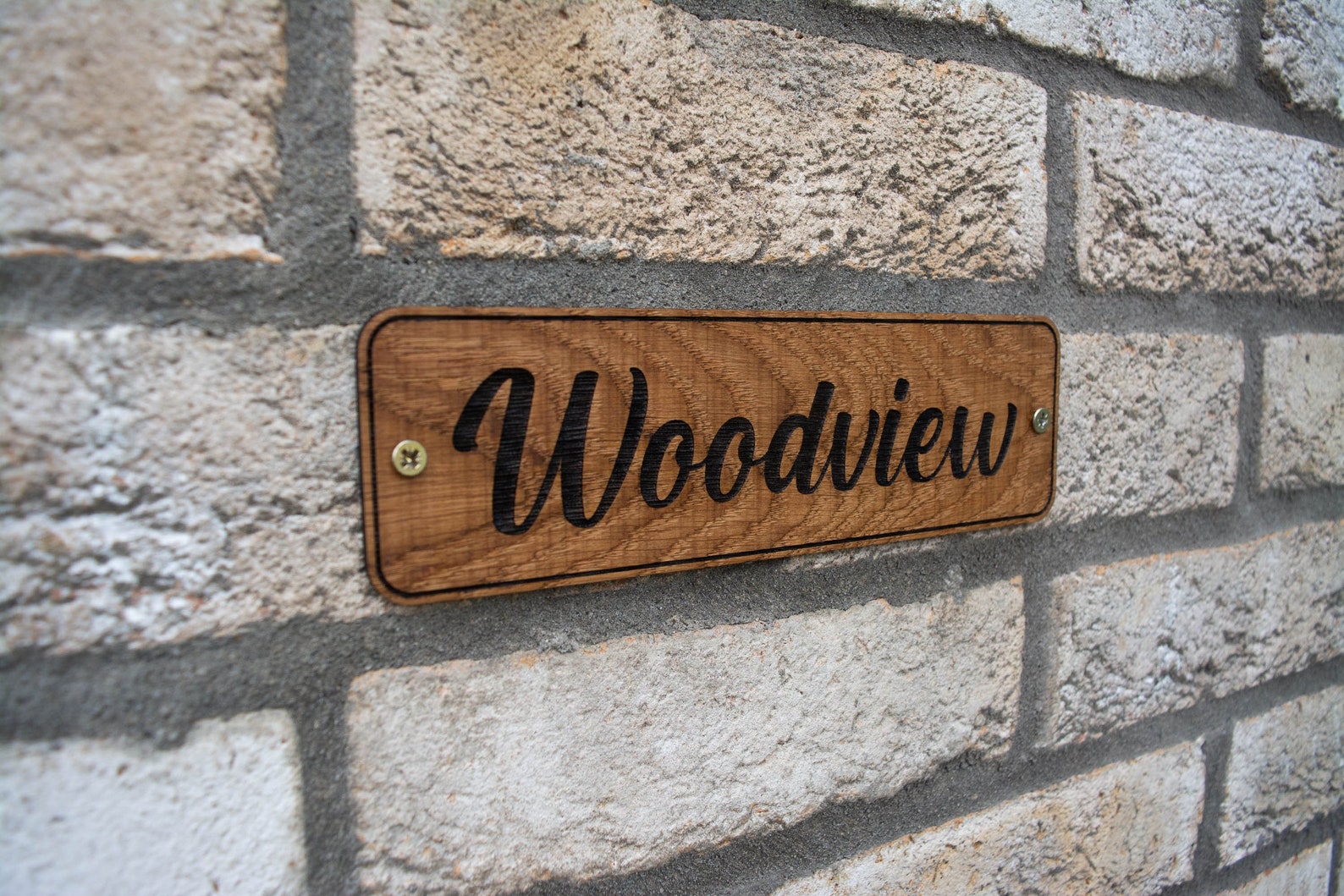 Cursive House Name Sign Oak Wooden Plaque for Home or Business - Etsy