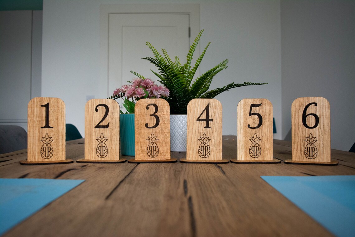 Oak Custom Table Numbers With Logo Restaurant Ware Wood Table Number ...