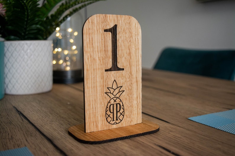 Oak Custom Table Numbers With Logo Restaurant Ware Wood Table Number ...