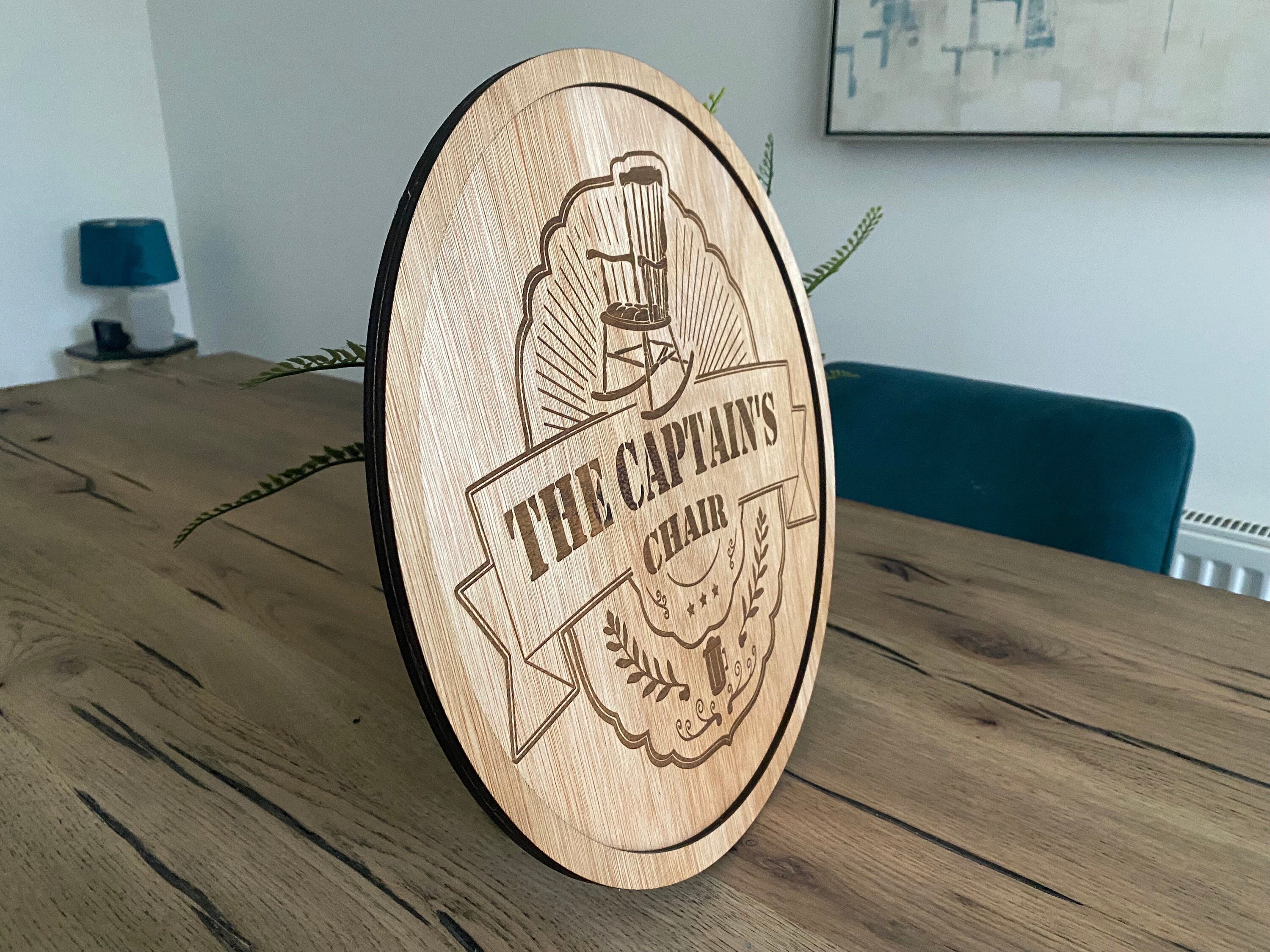 Custom Logo Sign Round Wood Shop Sign Personalized for Business ...