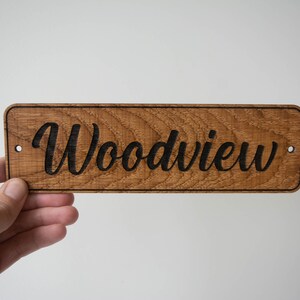 Cursive House Name Sign Oak Wooden Plaque for Home or Business - Etsy